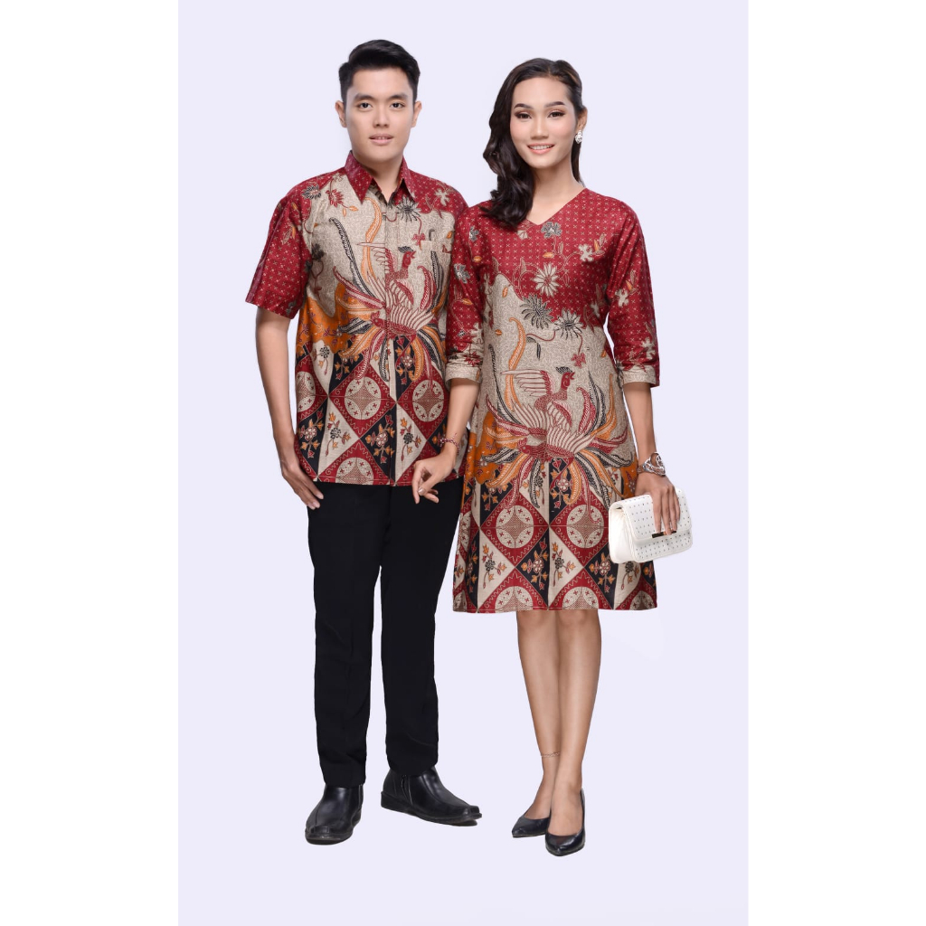 Jual Sarimbit Kemeja Dress Seragam Pria Wanita Batik 3235 Merah Maroon M - 4L 5L XXXXL | Shopee ...