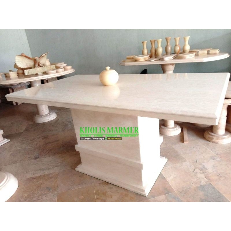 Jual Meja Makan Batu Marmer Putih Minimalis | Shopee Indonesia
