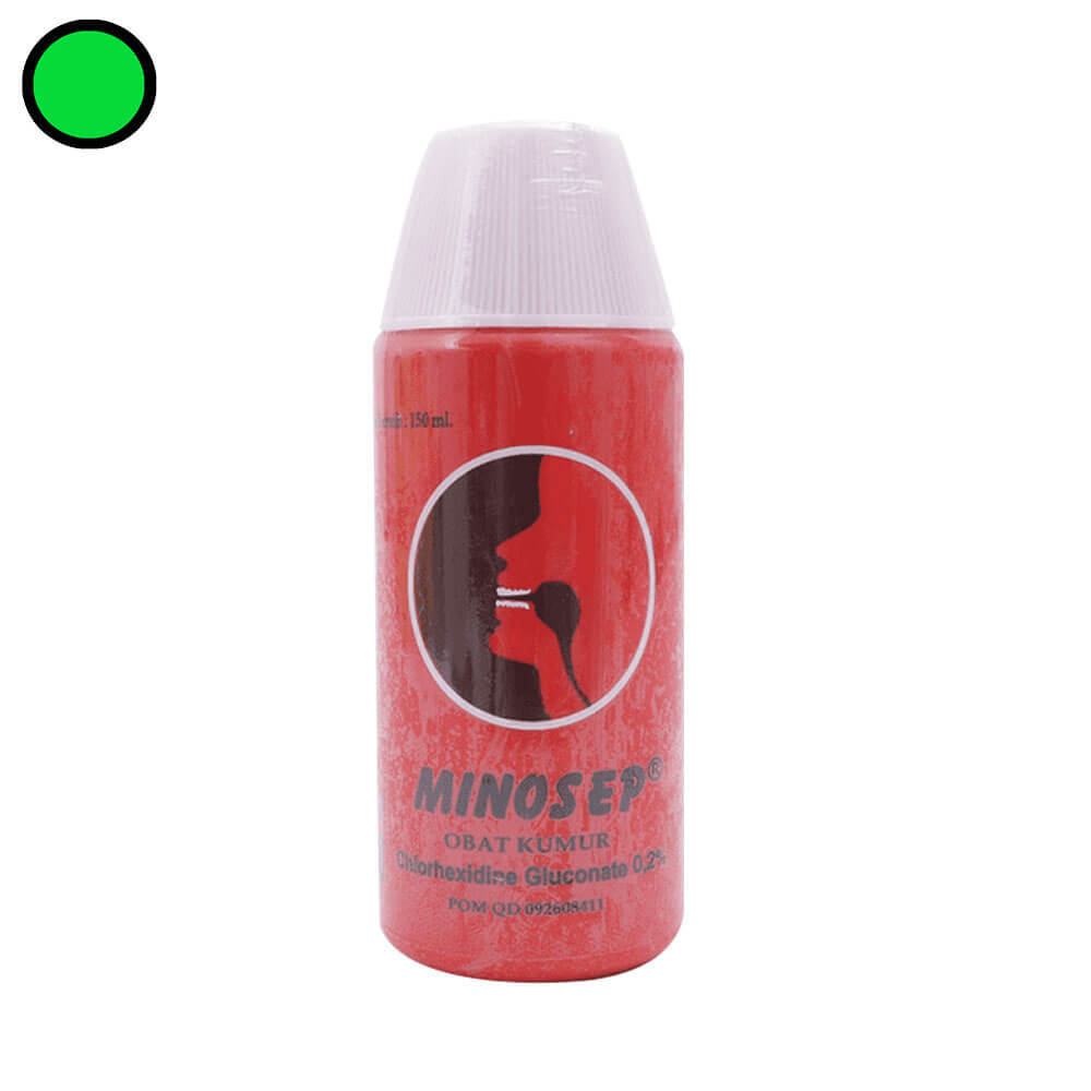 Jual OBAT KUMUR MINOSEP MERAH 60 ML CHLORHEXIDINE GLUCONATE 0,2% ...