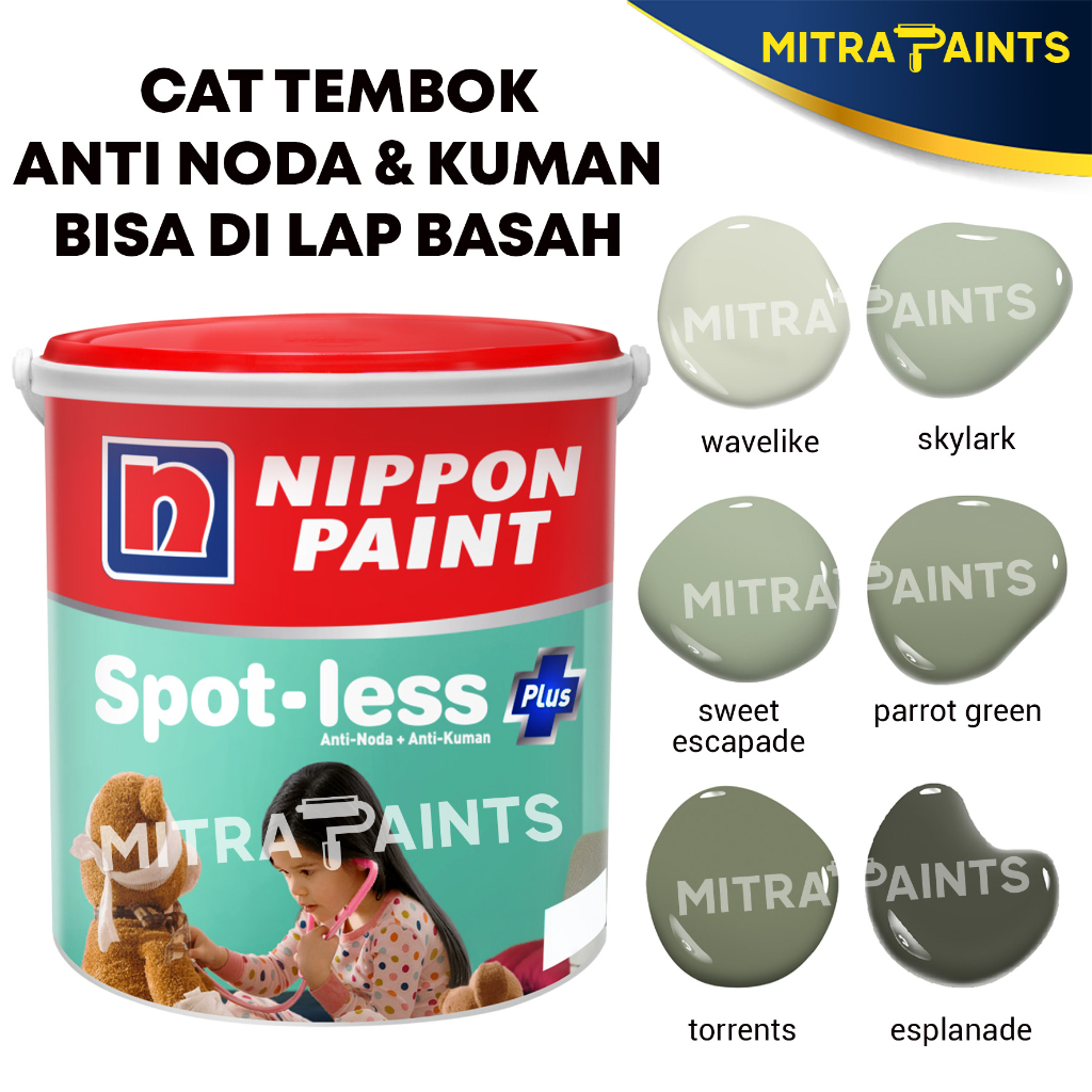 Jual SPOTLESS PLUS 2,5 LITER ANTI NODA / CAT TEMBOK NIPPON PAINT / SAGE ...