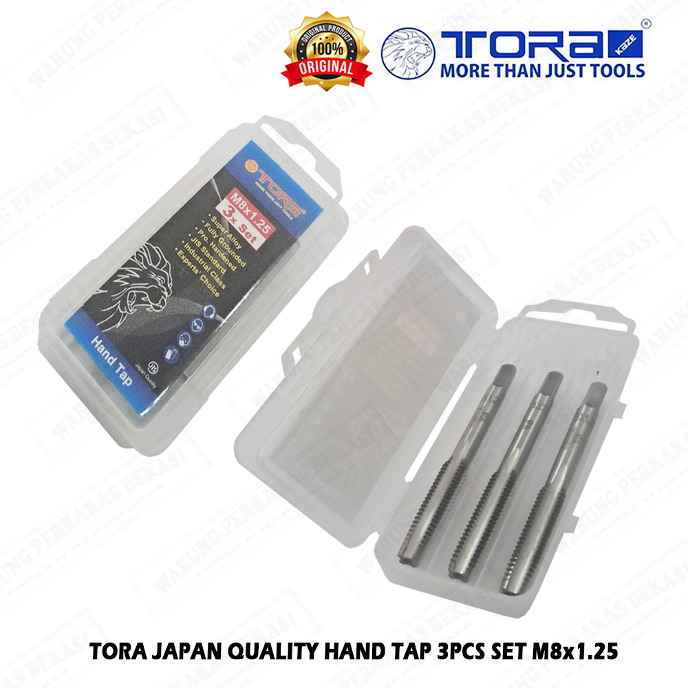 Jual JAPAN QUALITY TORA Hand Taps Set 3pcs M6x1.0 - M8x1.25 Mata Tap M6 x 1.0 M8 x 1.25 - Alat ...