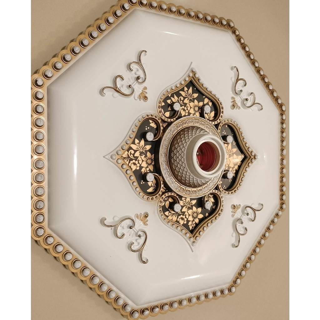Jual ORNAMEN LAMPU PLAFON PVC 30x30/ORNAMEN LAMPU PLAFON PVC// FITING ...