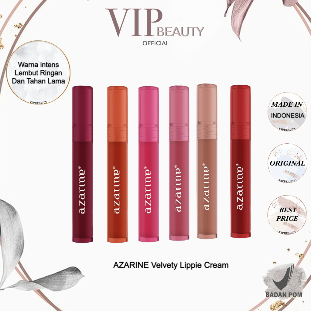 Jual AZARINE Velvety Lippie Cream Lightweight Lip Velvet Lip Matte 3.2 ...