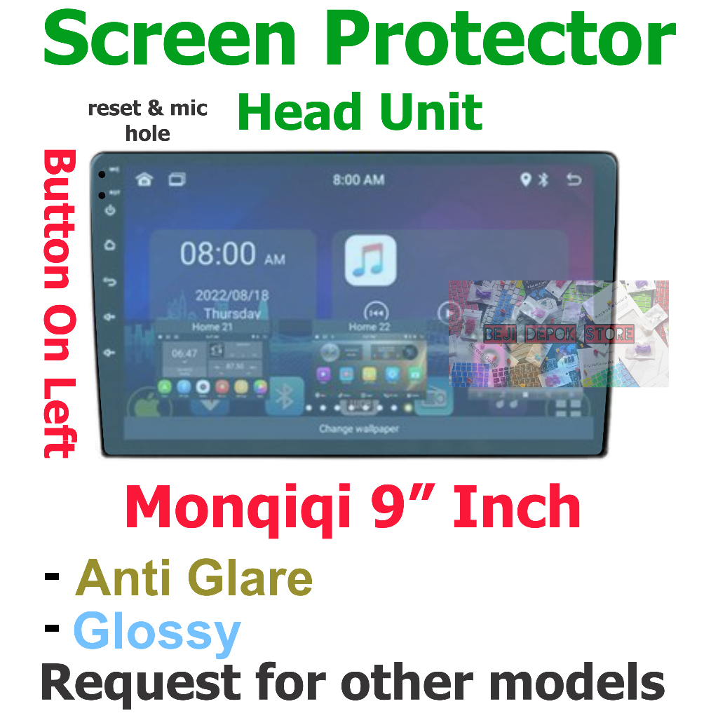 Jual Monqiqi Android Head Unit mobil 9" inch Screen Protector Guard Left bottom | Shopee Indonesia