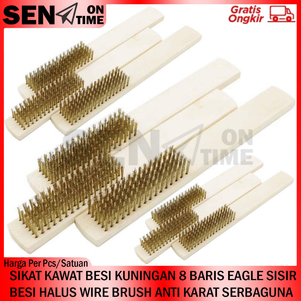 Jual Sikat Kawat Kuningan 8 Baris Eagle Sisir Besi Halus Wire Brush ...