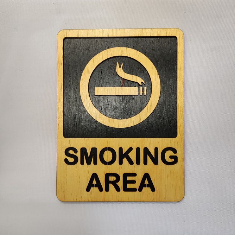 Jual Sign Papan Nama Tanda SMOKING AREA Hiasan Dinding Huruf Timbul ...