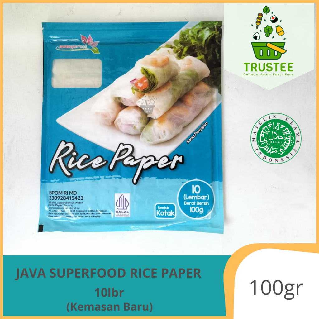 Jual Java Super Food Rice Paper / Kulit Lumpia Kotak 10 Lembar 100gr ...