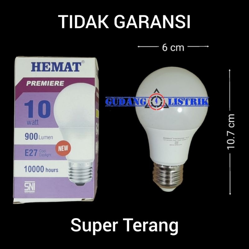 Jual Lampu Bohlam LED E27 10 Watt Tidak Garansi Super Terang HEMAT PREMIER | Shopee Indonesia