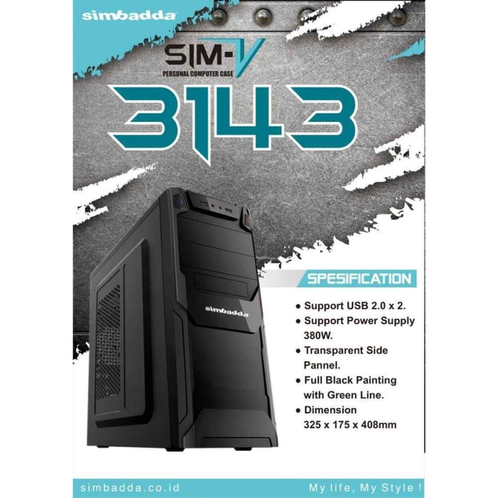 Jual Casing PC Simbadda Sim V 3143 Include Power Supply 380watt | Shopee Indonesia
