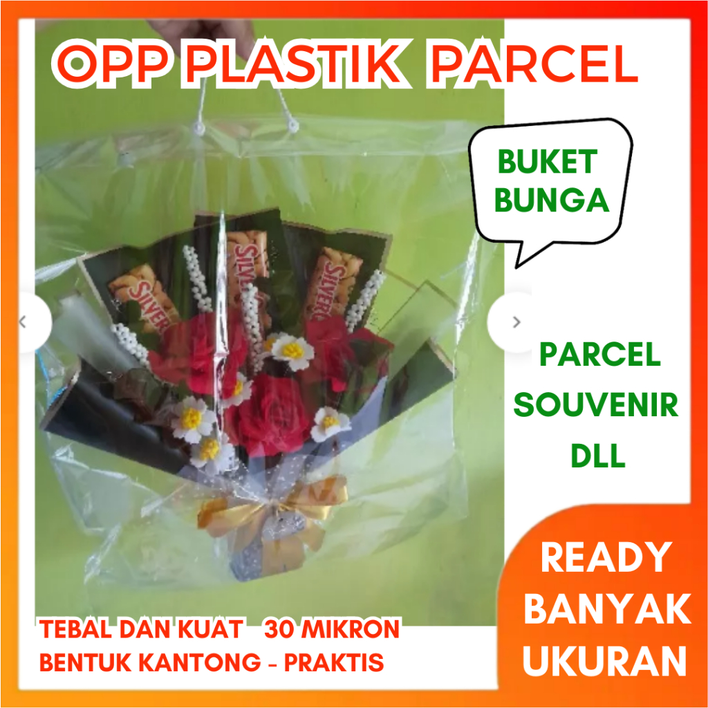 Jual 1 Kg OPP PLASTIK Parcel Bening / Plastik Buket Transparan OPP Kaca Parsel Buah Boneka ...