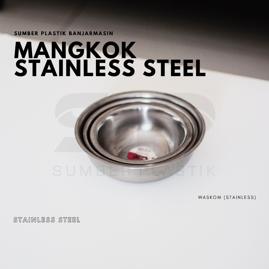 Jual Baskom Stainless Steel 16 18 20 22 24 26 cm Tebal Mangkok Mangkuk ...