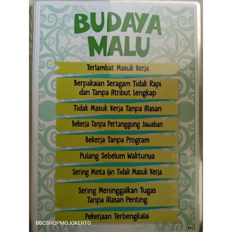 Jual (191) POSTER BUDAYA MALU | Shopee Indonesia