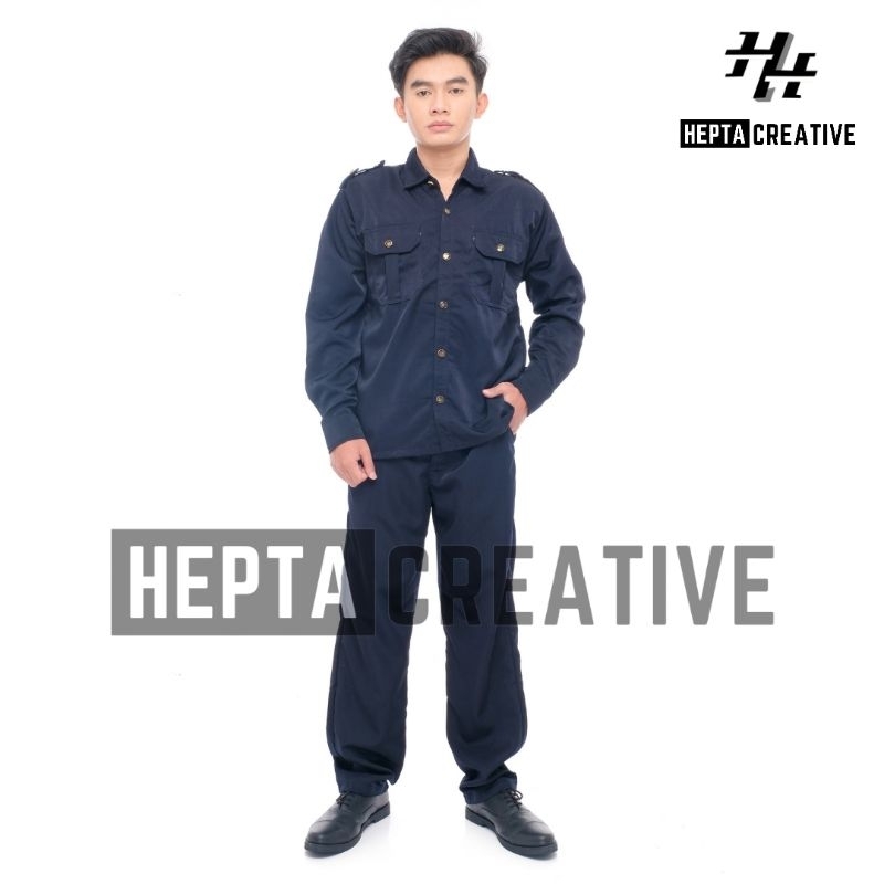 Jual [HEPTA CREATIVE] SERAGAM SAFARI NAVY LENGAN PANJANG SERAGAM ...