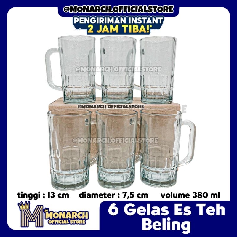 Jual [INSTANT] 6 GELAS ES TEH BELING BESAR B20N 380 ML PALEMBANG ...
