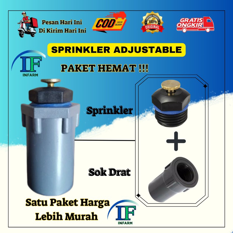 Jual SPRINKLER PERTANIAN SPRINKLER TAMAN ADJUSTABLE SPRAYER TAMAN + SOK ...