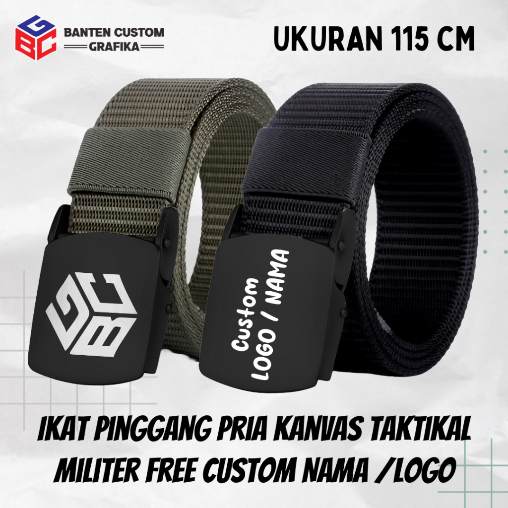 Jual Sabuk Custom Ikat Pinggang Nama Gesper Nama Pria Kanvas Taktikal ...