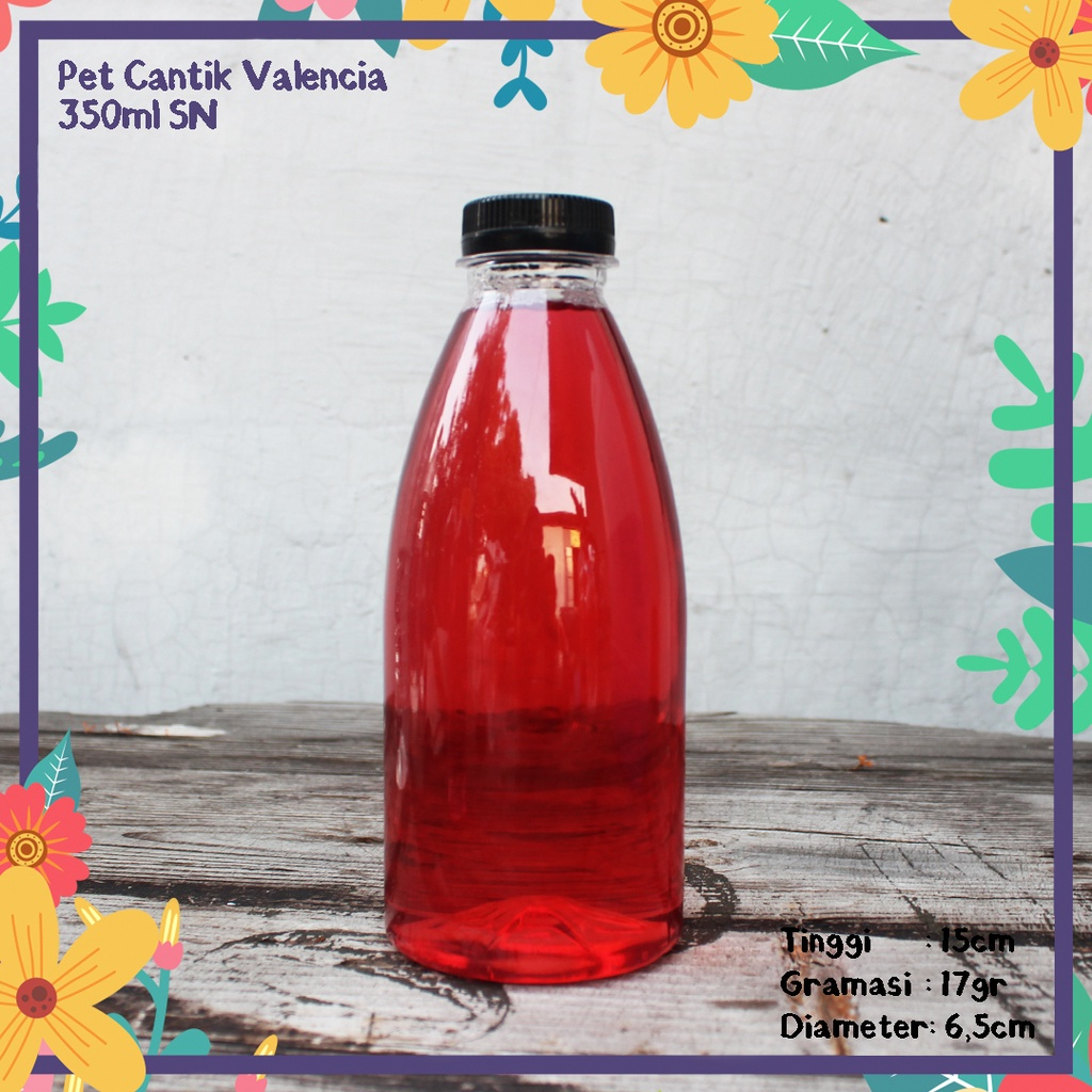 Jual BOTOL PLASTIK PET CANTIK 350ML VALENSIA KEMASAN MINUMAN KOPI JUS ...