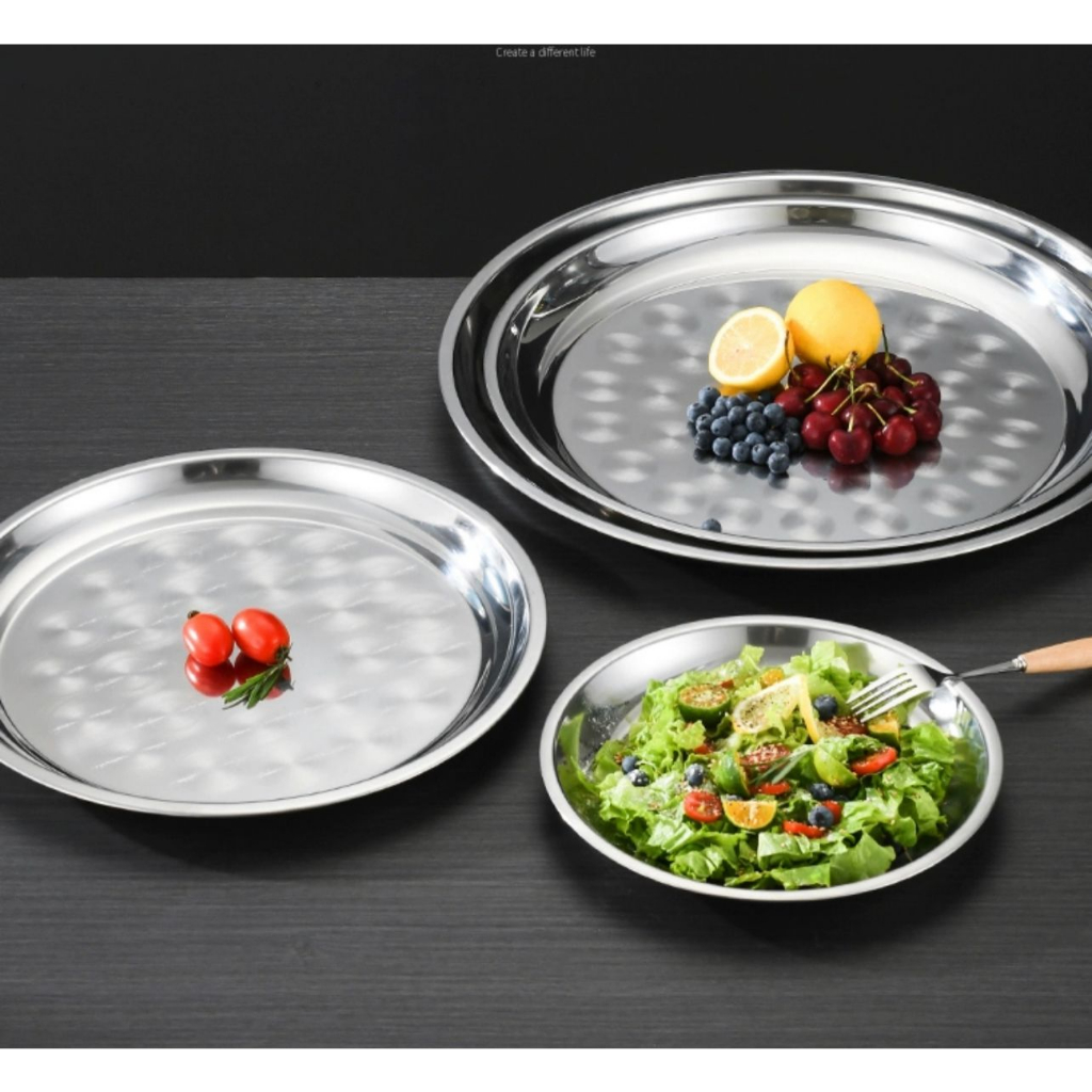 Jual INDOLINE - NAMPAN BULAT TEBAL STAINLESS STEEL - BAKI BULAT POLOS ...