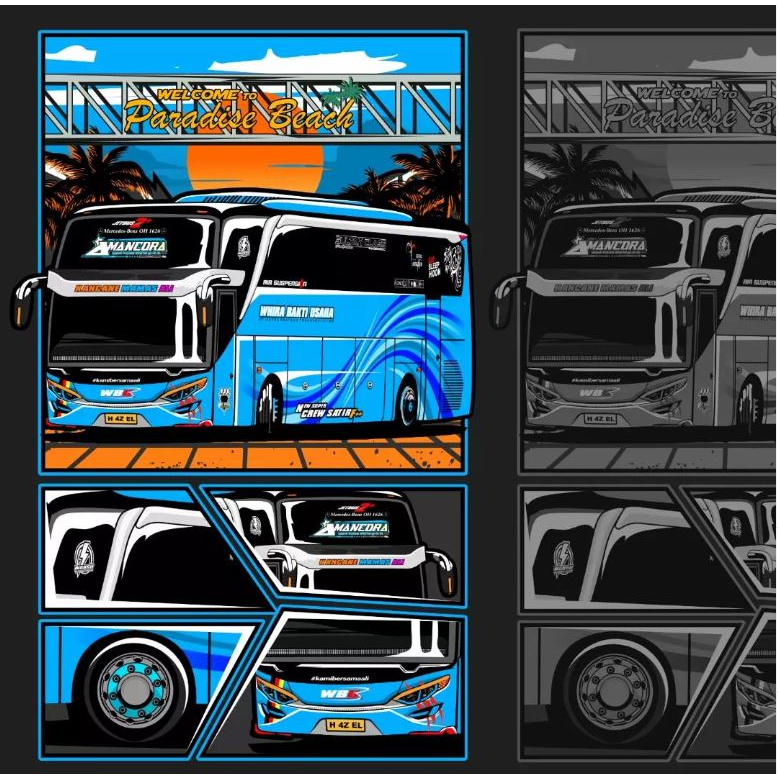 Jual Stiker Bus Mania Bus Artis Basuri Mancora Laser Sticker | Shopee ...