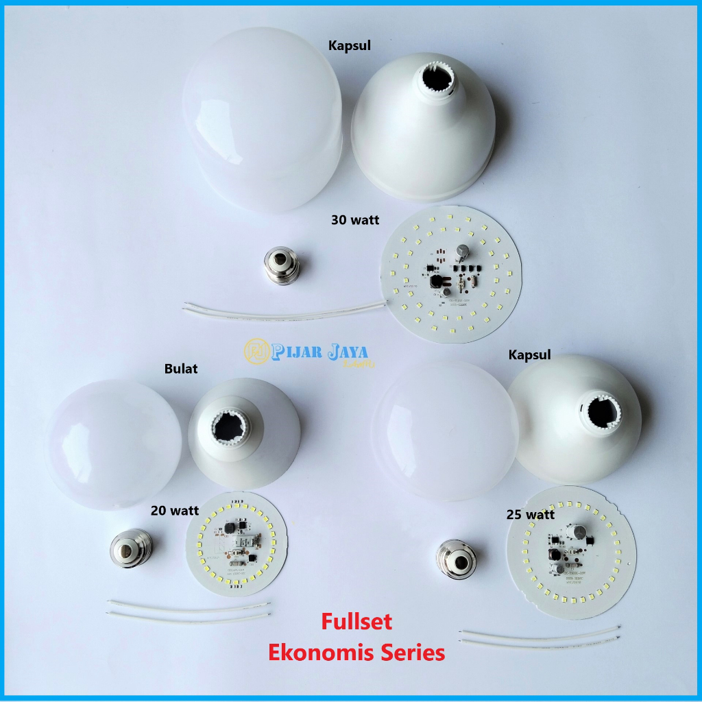 Jual Paket Lampu LED Ekonomis Full Set Siap Rakit 20 25 30 Watt 20W 25W ...