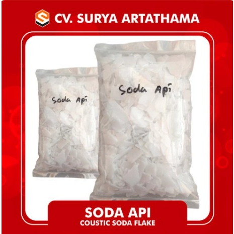 Jual Coustic soda flake / soda api / NaOH / sodium hidrokside 1KG ...