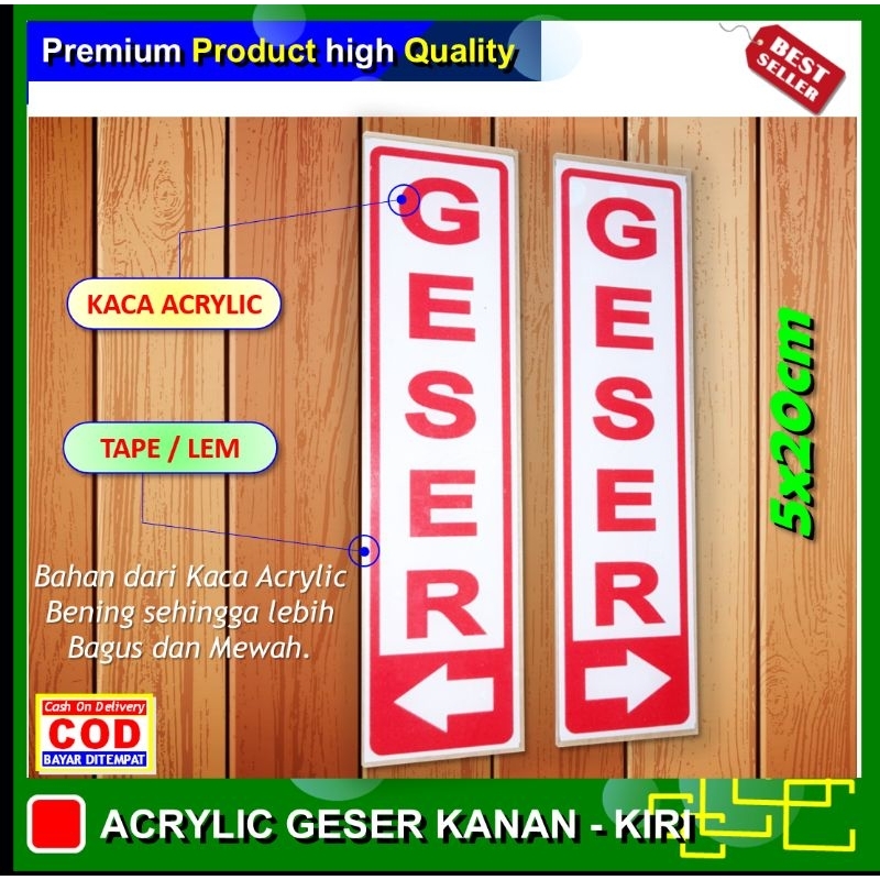 Jual Stiker acrylic geser kiri kanan sticker akriik geser kantor office ...