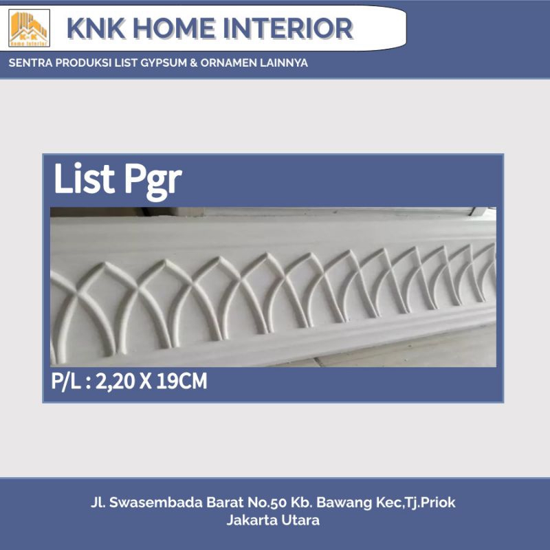 Jual List Gypsum 19cm / Lis Gypsum Motif PGR / List Plafon Gypsum ...