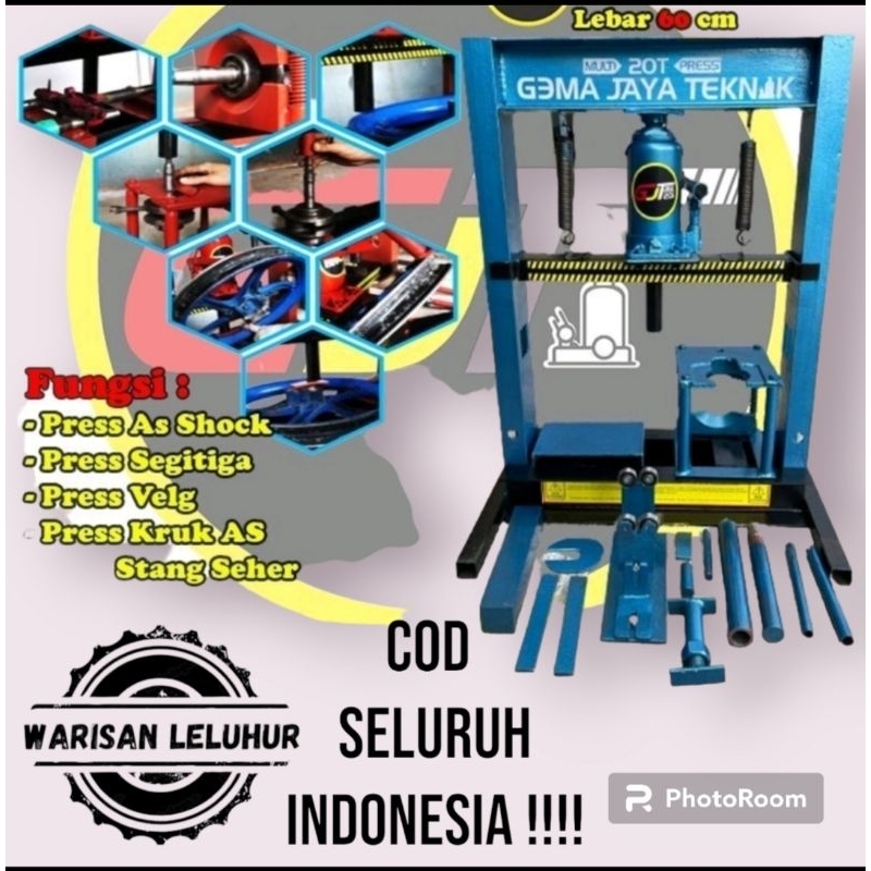 Jual Alat Pres multifungsi 20 ton | pres pelek | segitiga | as shock ...