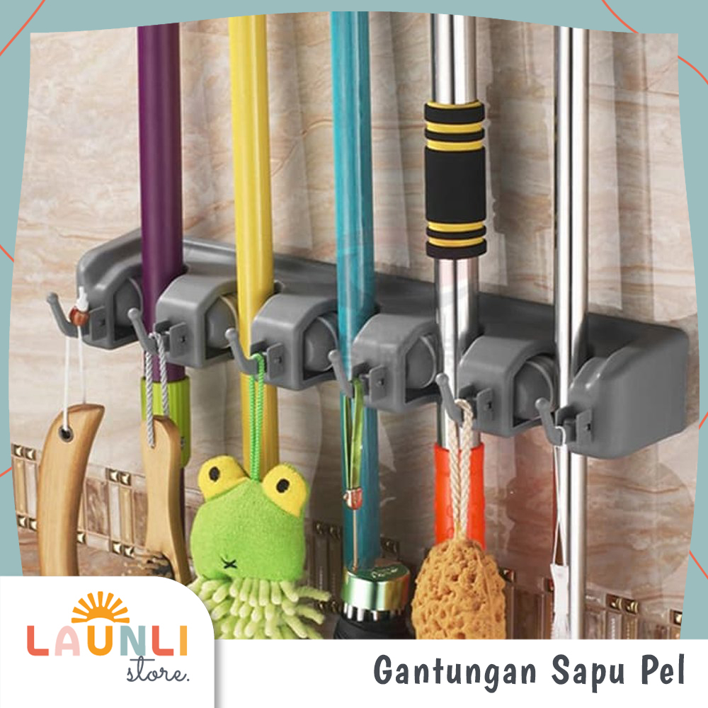 Jual Gantungan Sapu Alat Pel Slot Hook Magic Holder Broom And Mop ...