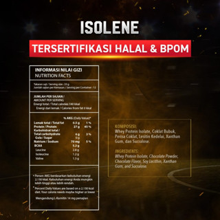 Jual ISOLENE 1 BOX ISI 12 SACHET ISOLATE BPOM HALAL WHEY PROTEIN ...
