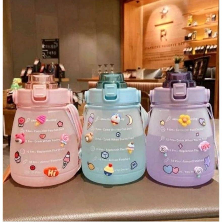 Jual Botol Minum 1300ML 1.3L Korea VIRAL Gemoy Gradiasi Pastel | Shopee Indonesia