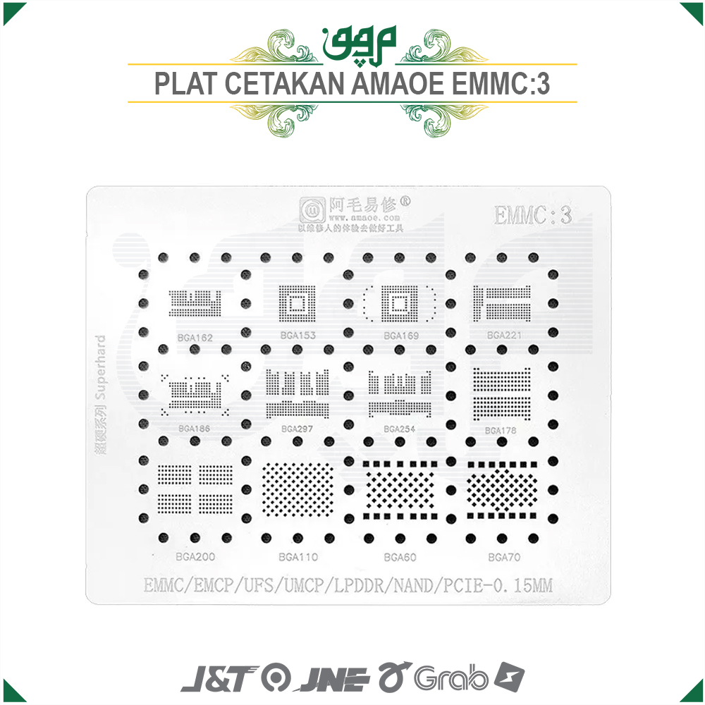 Jual Plat Cetakan EMMC:3 Amaoe/Plat Cetakan BGA162 BGA153 BGA169 BGA221 BGA186 BGA297 BGA254 ...
