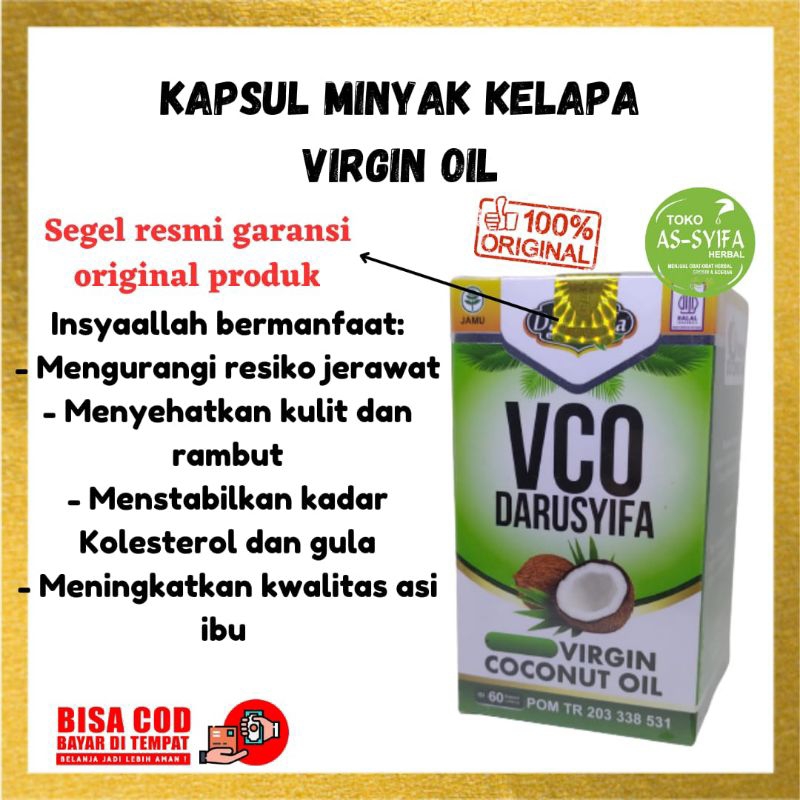 Jual Kapsul Vco Virgin Coconut Oil 60 Kapsul Vco Darusyifa Halal Alami ...