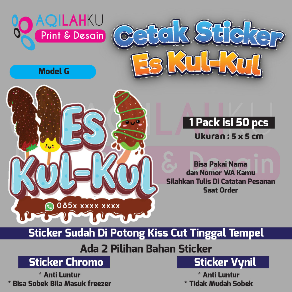 Jual Stiker label Es Kul-Kul |ANTI AIR |1 Pack isi 50 pcs | Free Desain ...