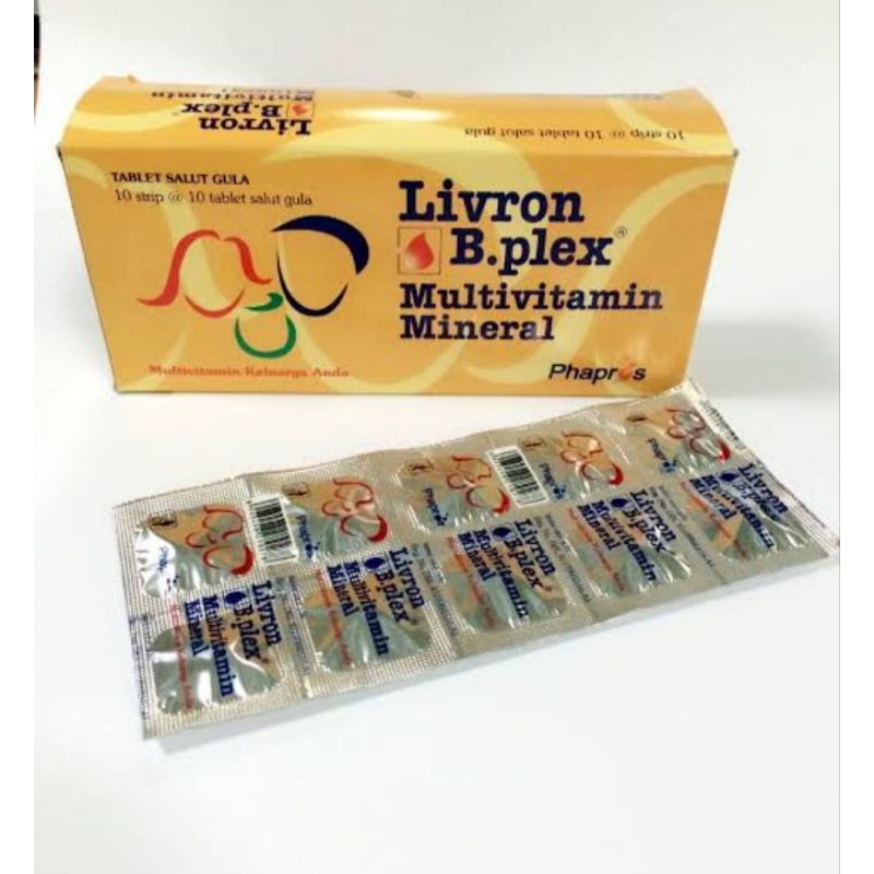 Jual VITAMIN PENAMBAH DARAH LIVRON BPLEX TABLET ( Strip@10 tablet ...