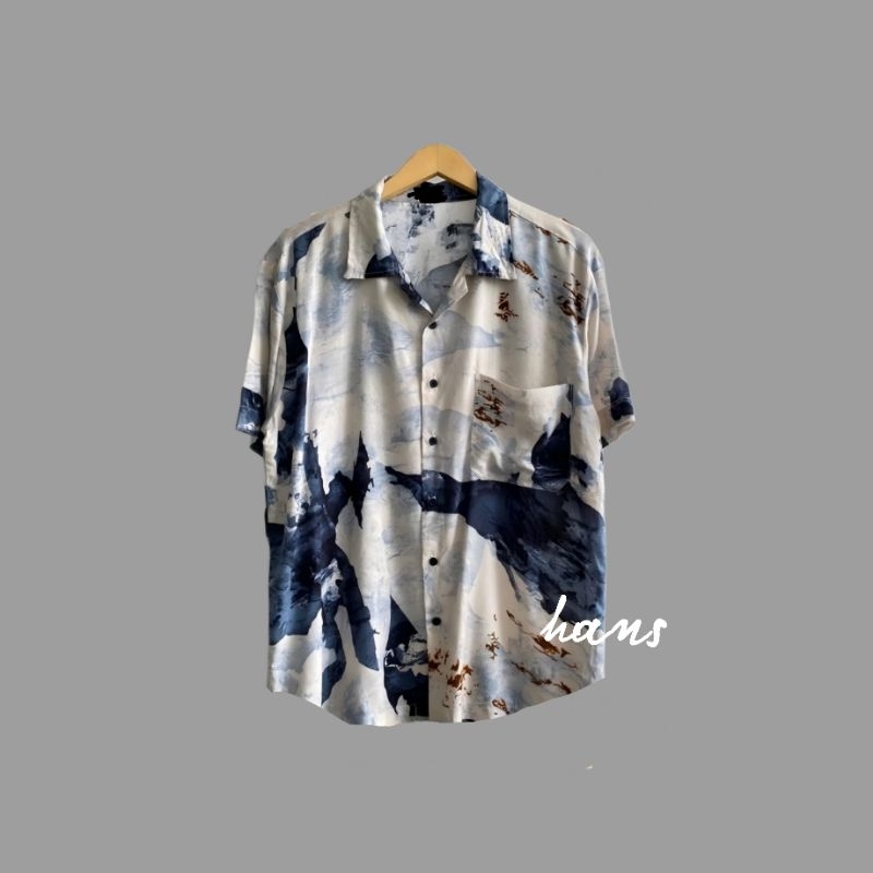Jual Kemeja Pria Vintage Casual Abstark Lengan Pendek Retro Pantai ...