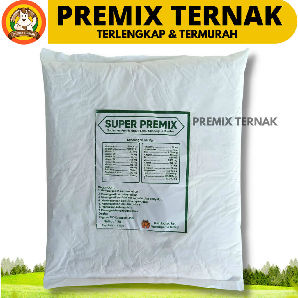 Jual SUPER PREMIX 1 KG - Premix Mineral Vitamin dan herbal untuk Sapi Kambing Domba | Shopee ...