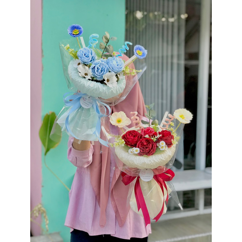 Jual Round buket Size S/Korean style buket/buket artificial/buket murah ...