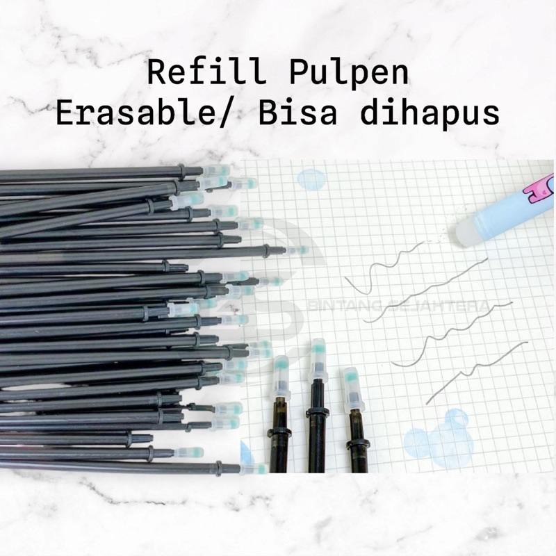 Jual 1 Pcs Refill Pulpen Erasable/ Bisa di hapus isi pulpen 0.5mm Black ...