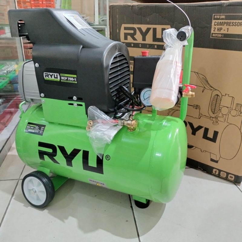 Jual MESIN COMPRESSOR LISTRIK "RYU" RCP200-1 35LITER PAKAI OLI ||KOMPRESOR LISTRIK 2 HP 35LITER ...