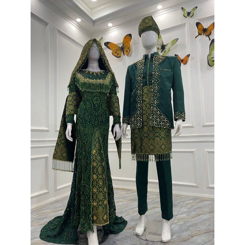 Jual KOTO GADANG WARNA HIJAU BOTOL//BAJU KOTO GADANG PREMIUM FULL PAYET ...