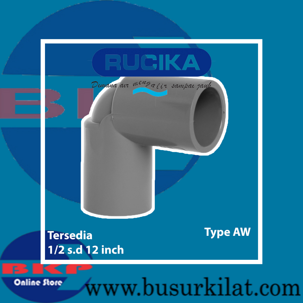 Jual Knie 1 1/2 Inch (Aw) Elbow 90" Pvc Rucika / Sambungan Pipa / Fitting Pipa | Shopee Indonesia
