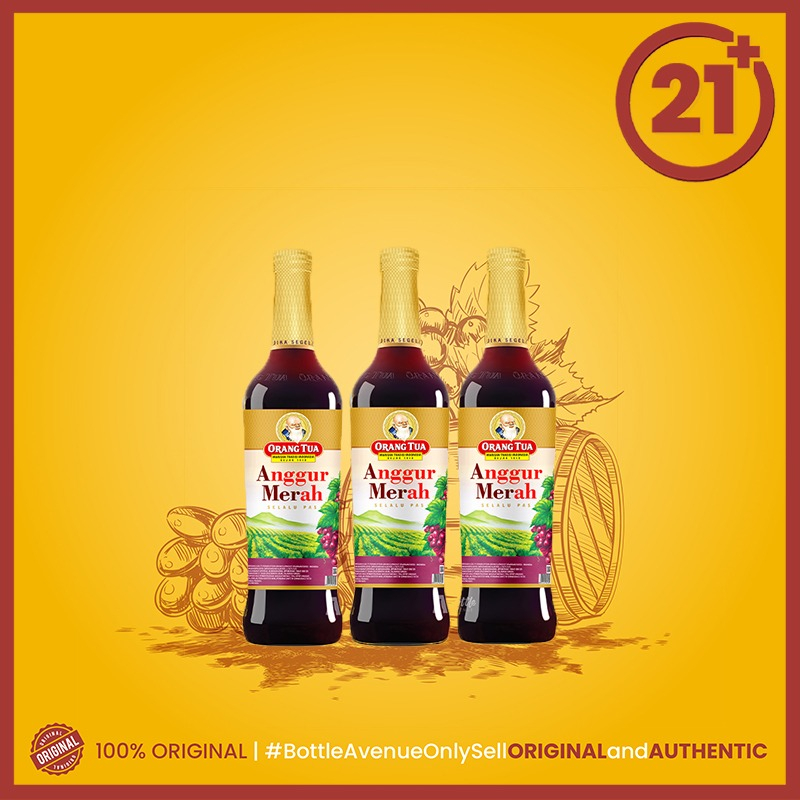 Jual Anggur Merah Gold Cap Orang Tua 19.7% 275 ml ( 3 botol ) | Shopee ...