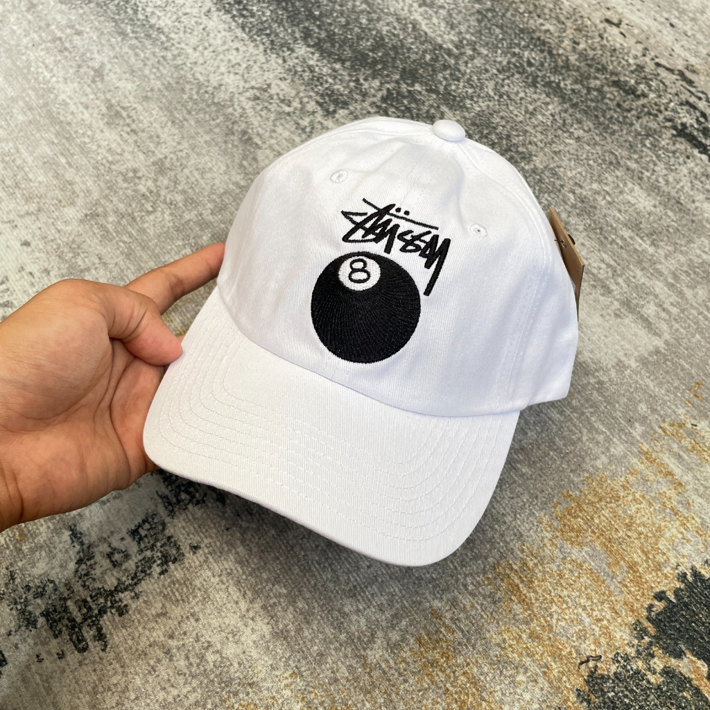 Jual STUSSY 8 BALL CAP HAT // WHITE | Shopee Indonesia