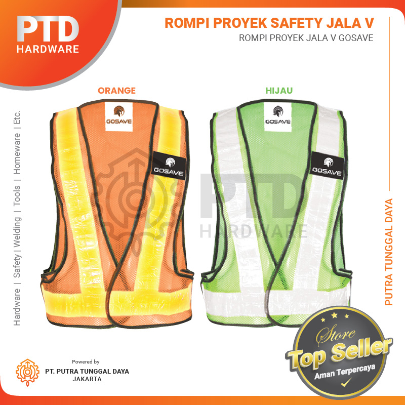Jual Rompi Safety Kerja Proyek Reflector / Vest Jaring Jala V Scotlight ...