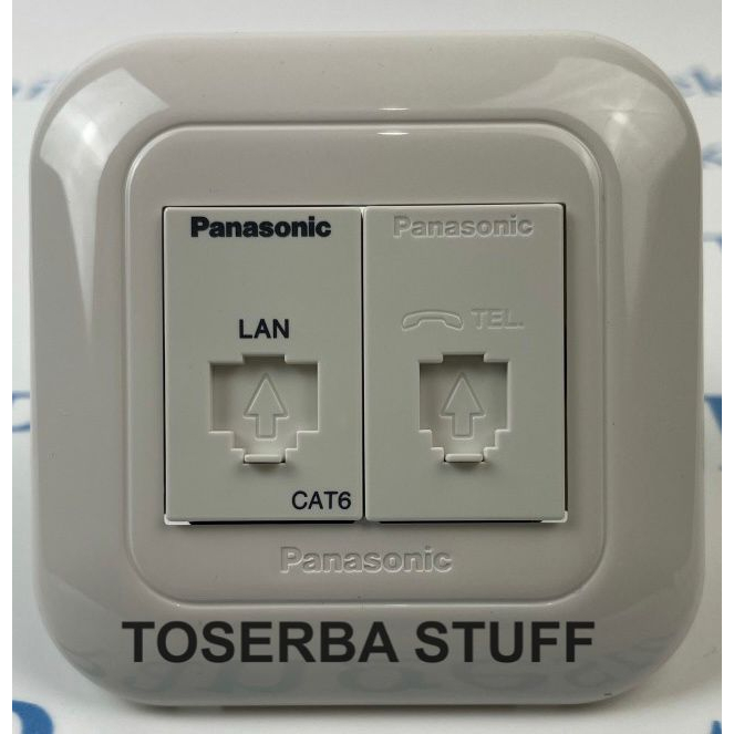 Jual STOP KONTAK PANASONIC DUAL ISI LAN DATA INTERNET ETHERNET NETWORK ...