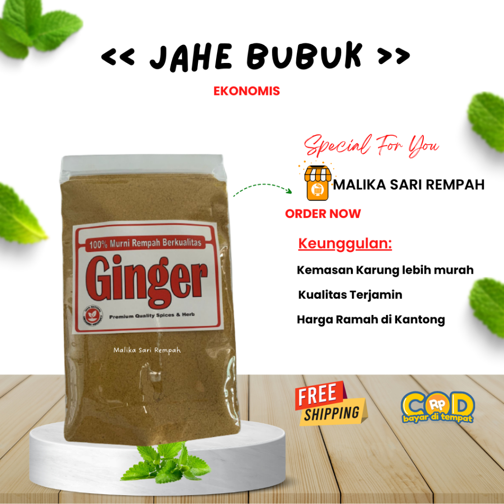 Jual Jahe Bubuk / Ginger Ekonomis [ 50 gr]-MSR | Shopee Indonesia