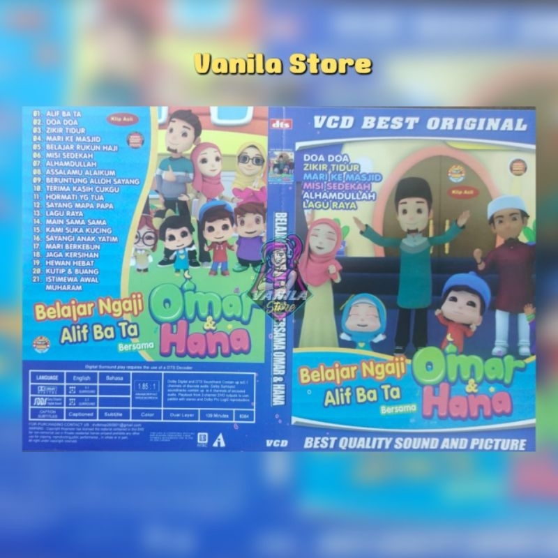 Jual Kaset Video Musik Lagu Anak Anak Omar Dan Hana Belajar Ngaji Alif Ba Ta | Shopee Indonesia