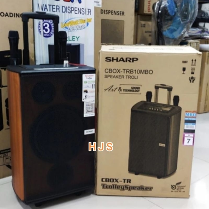 Jual ORIGINAL SPEAKER ACTIVE SHARP 10 INCH PORTABLE CBOX-TRB10MBO BLUETOOTH TROLLEY | Shopee ...