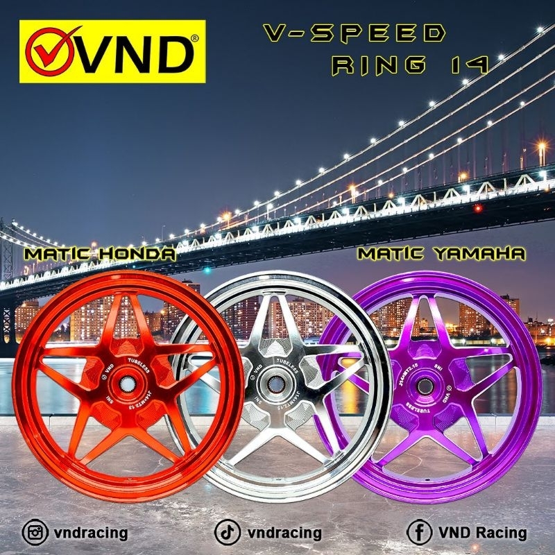 Jual Velg Racing VND V SPEED Beat-Vario 110-Scoopy/ Power King Street Vario 125/150-All Beat ...